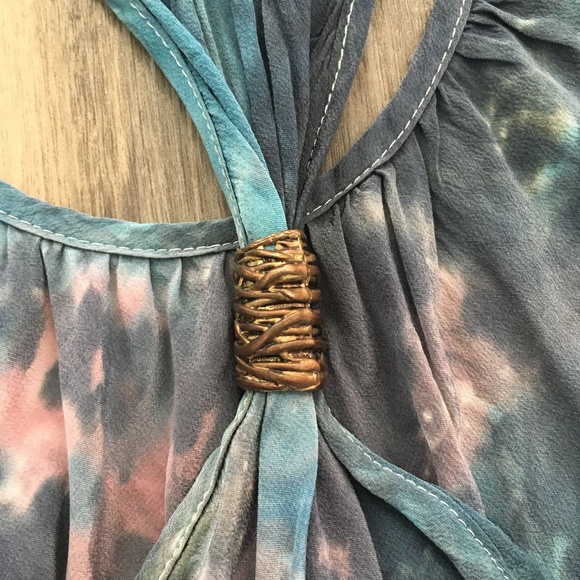 Akiko | Tops | Akiko Silk Tie Dye Racerback Tank Top Small | Poshmark